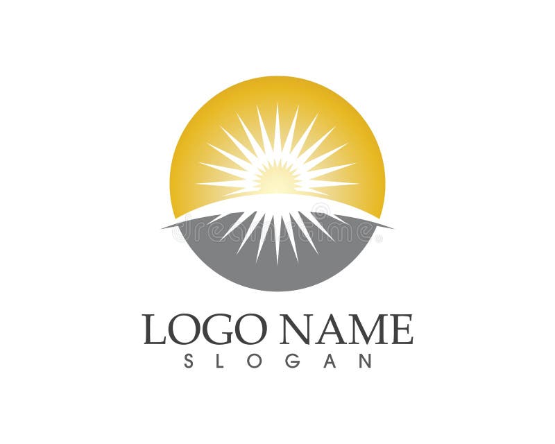 Vector Icon Logo Template Sun Over Horizon Stock Vector - Illustration ...