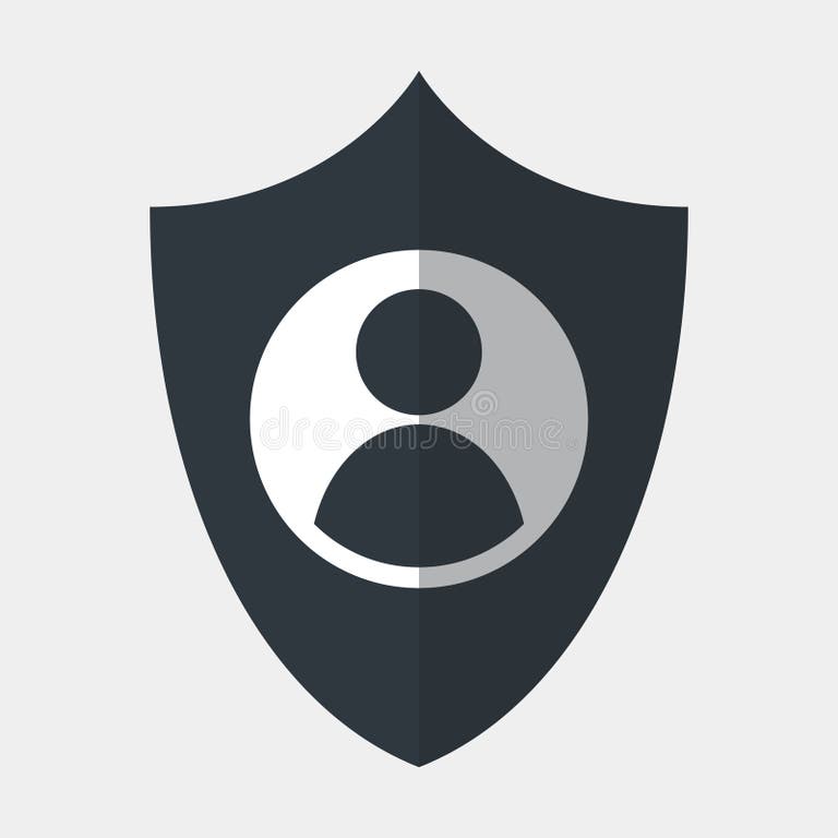 Vector Icon Made of Shield and ID Picture of a Person. it Represents ...
