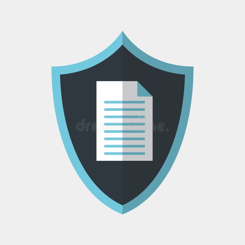 Vector Icon Made of Shield and Illustration of a Paper Document on it ...