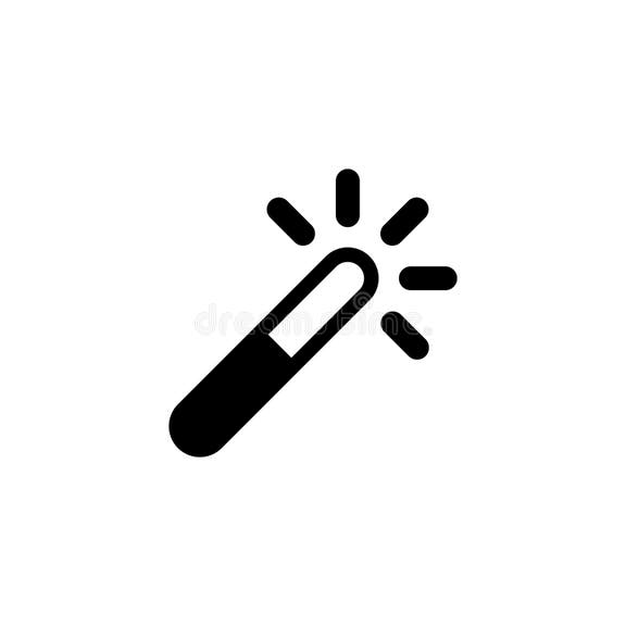 Vector Icon of a Magic Wand with Sparkles for Enchanting Designs Stock ...