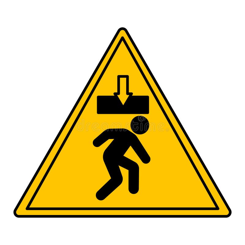 Yellow Risk of Crushing Sign. Stock Vector - Illustration of notice ...