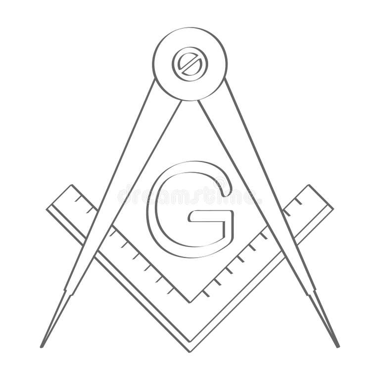 Vector Icon with Masonic Square and Compasses Stock Vector ...