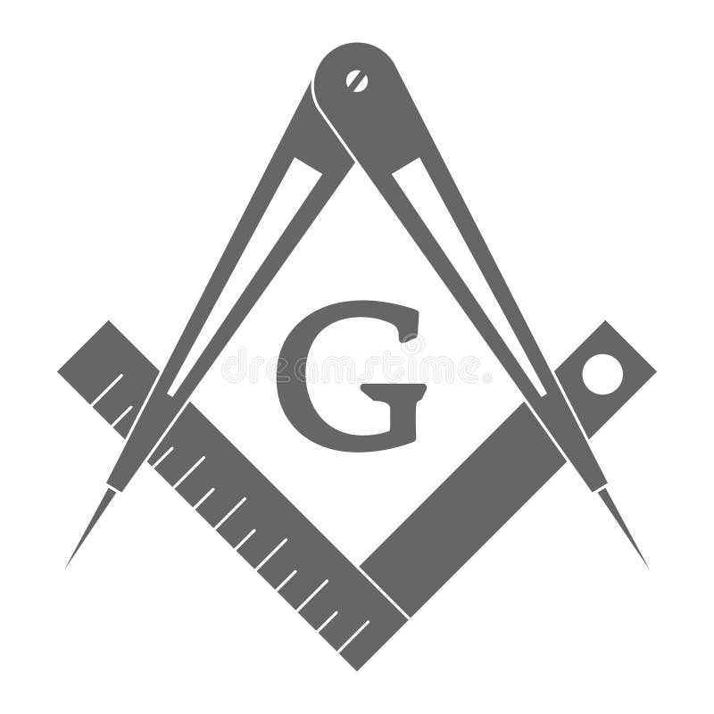 Vector Icon with Masonic Square and Compasses Stock Vector ...