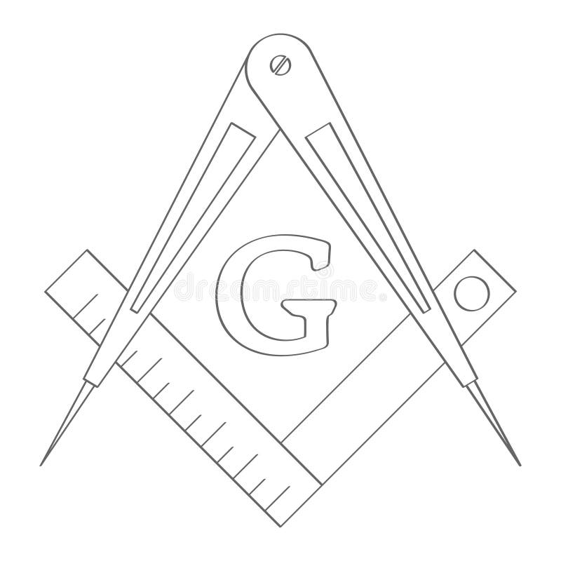 Square and Compasses, Freemasonry Symbol in a Disk with Octagonal ...
