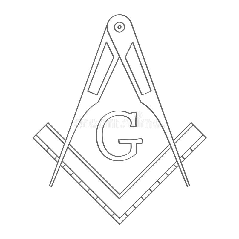 Icon with Masonic Square and Compasses for Your Design Stock Vector ...