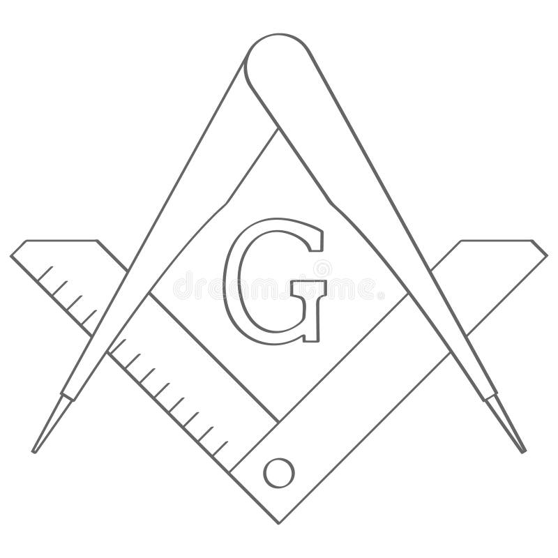 Vector Icon with Masonic Square and Compasses Stock Vector ...