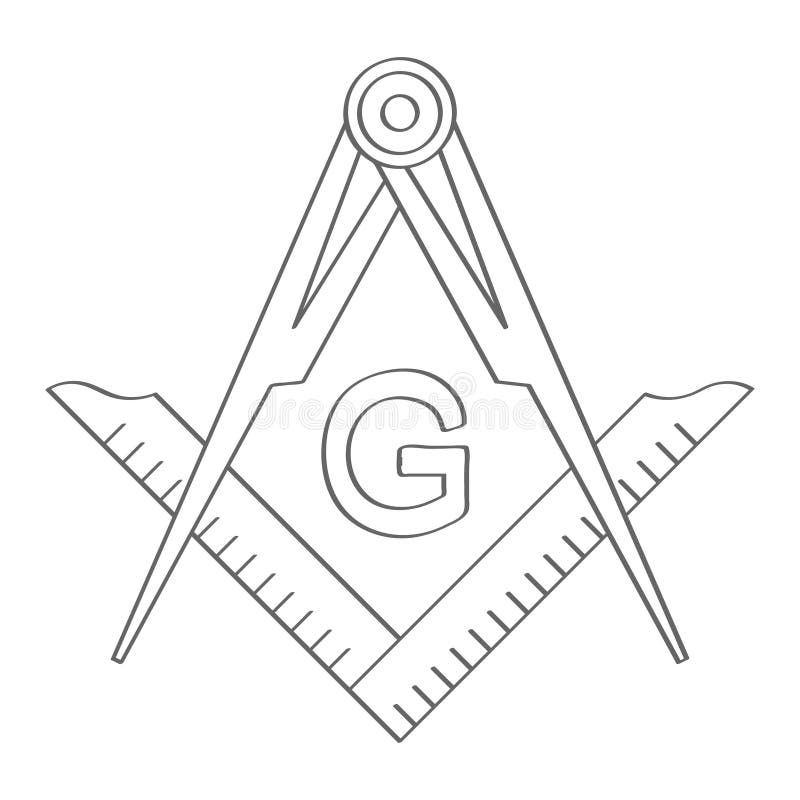 Vector Icon With Masonic Square And Compasses Stock Vector Illustration Of Design Logo 169954467