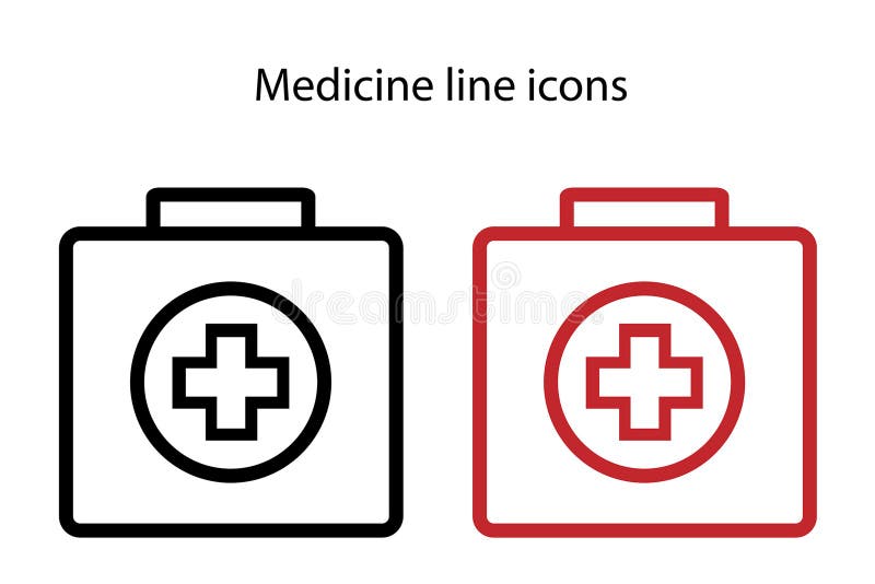 Vector Icon on a Medical Theme, First Aid Kit. Stock Vector ...