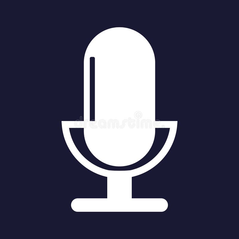 Vector Microphone Icon with a News Symbol on White Isolated Background ...