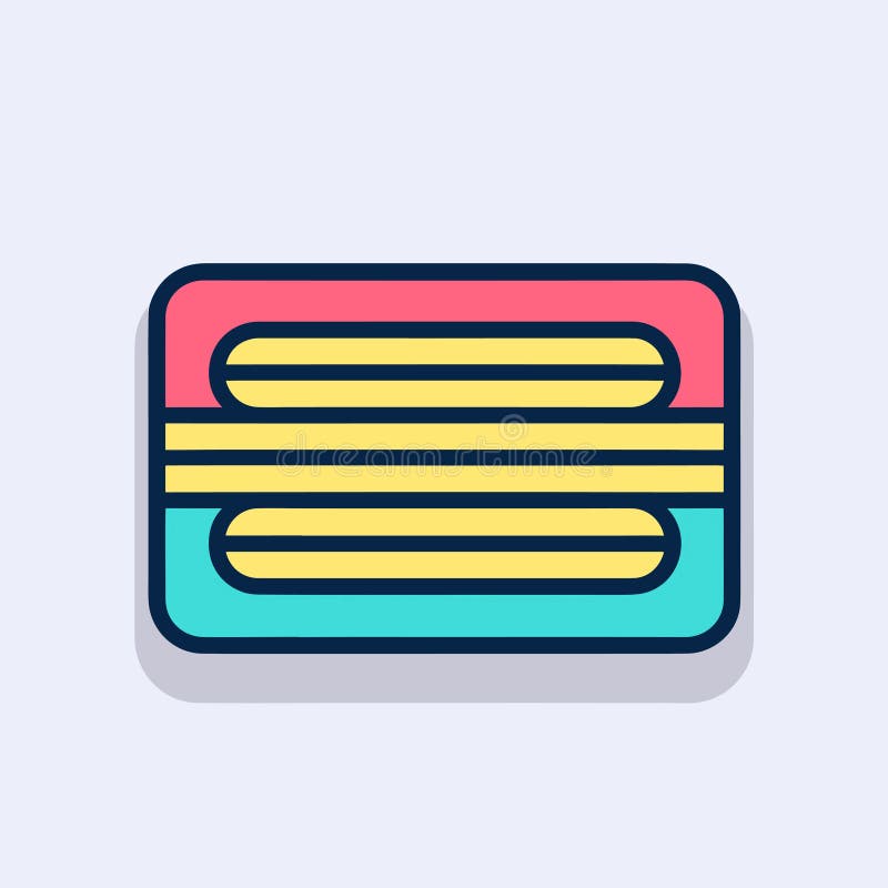 Vector Icon of a Minimalist Flat Icon Representing a Stack of Books Stock Vector - Illustration ...