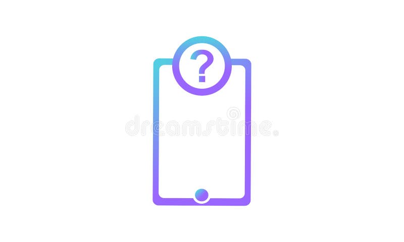 Vector Icon. Mobile Phone and Question Mark Icon Concept. Modern ...