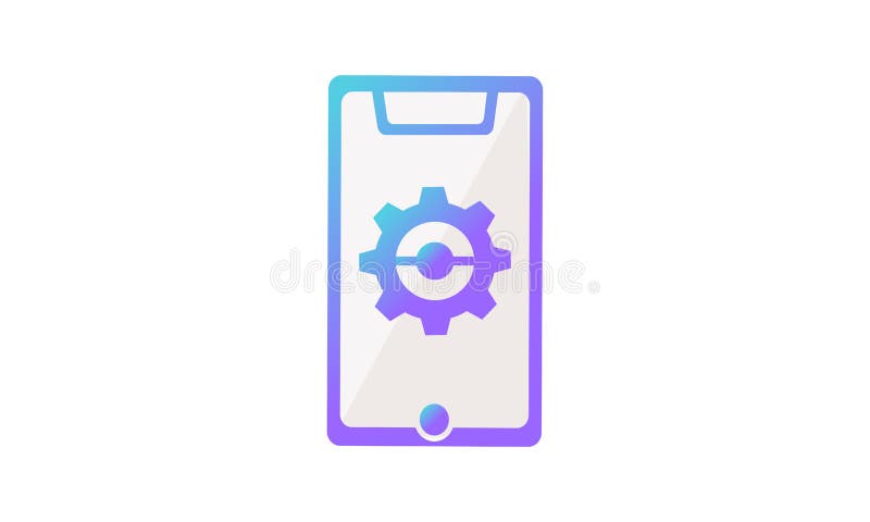 Vector Icon. Mobile Phone and Setting Icon Concept. Modern Gradient ...