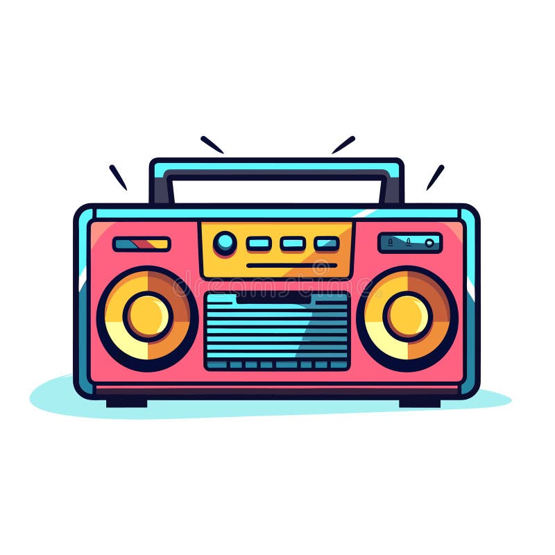Vector Icon of a Modern Radio with a Sleek Boombox Design Stock Vector ...