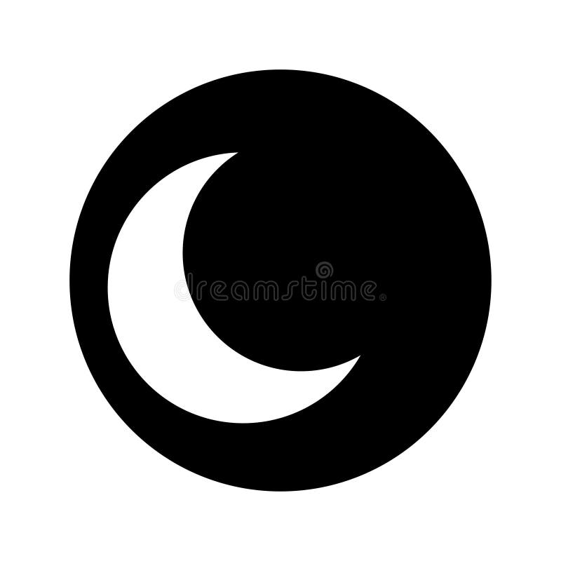 Moon Icon, Vector Illustration. Flat Downstairs Style. Vector Moon Icon ...