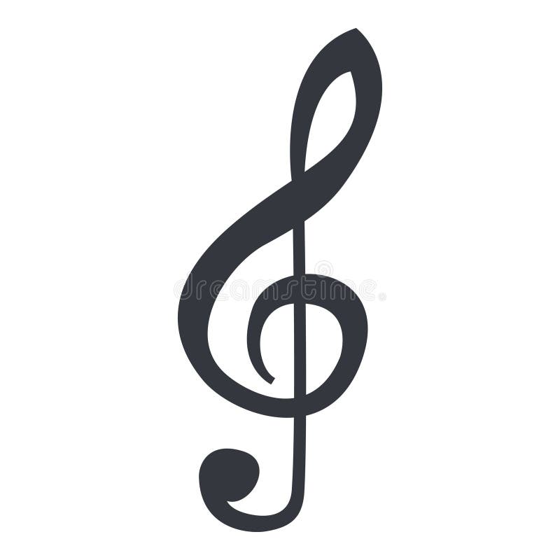 Vector Icon - Music Note. Treble Clef Stock Vector - Illustration of ...