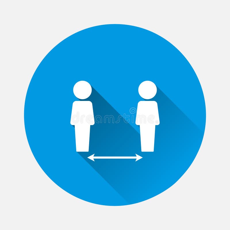 Vector Icon Need To Keep Distance between People Icon on Blue ...