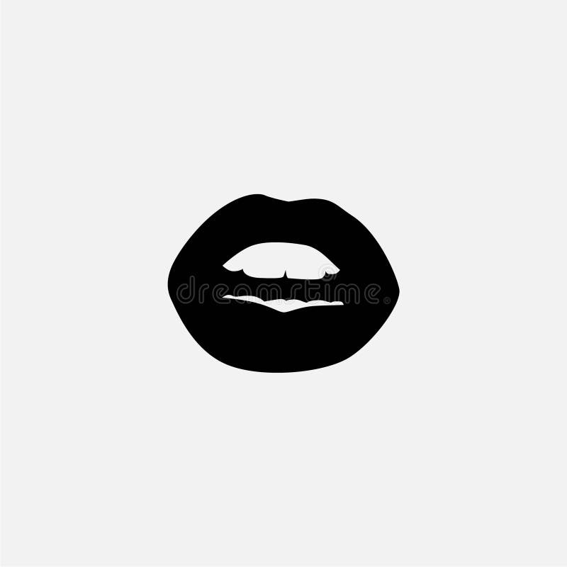 Vector Icon of Open Mouth. Female Lips and Teeth Stock Illustration ...