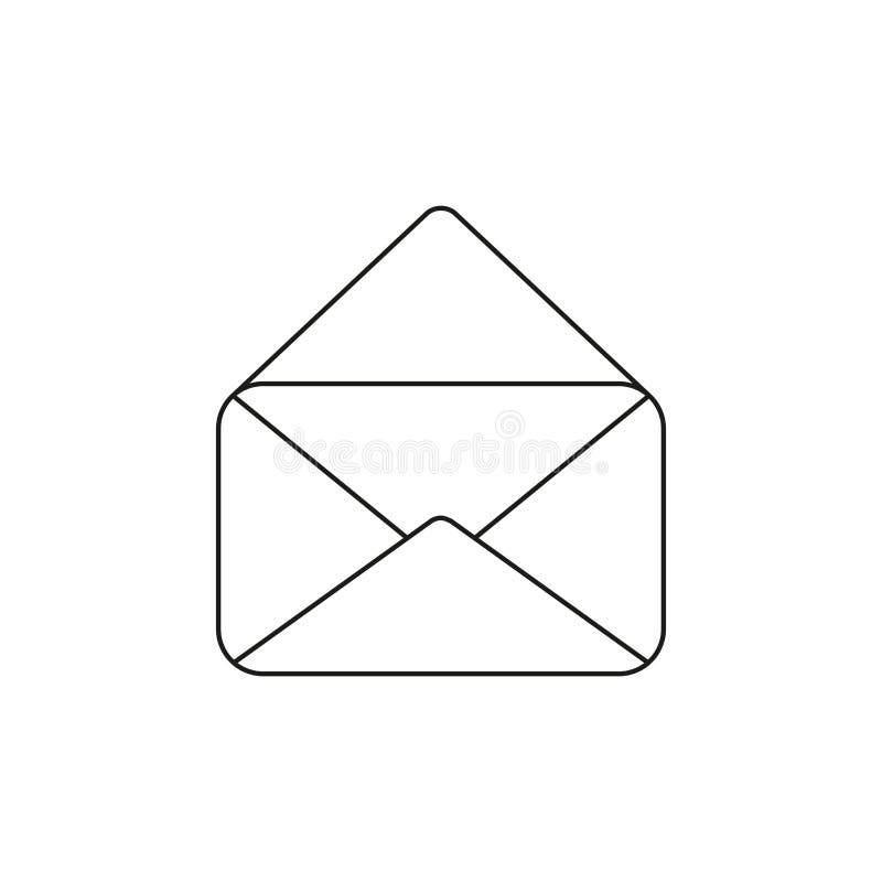 Vector Icon of Opened Mail Envelope. Black Outline Stock Vector ...