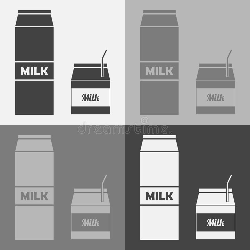 Vector Icon of a Package of Milk. Set of Two Packages of Milk Stock ...