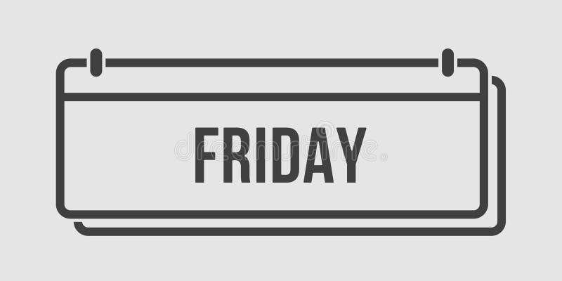 Vector Icon Page Calendar, Day of the Week Friday Stock Vector ...