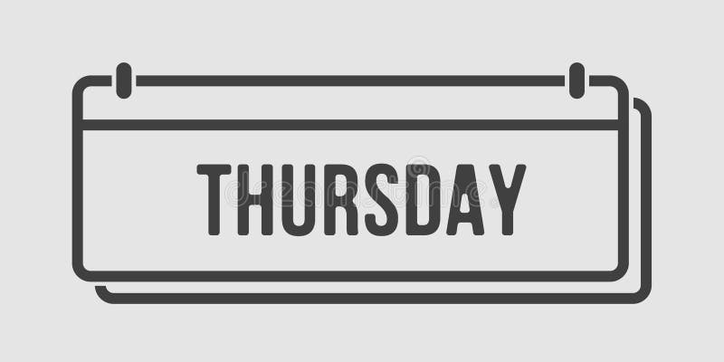 Vector Icon Page Calendar, Day of Week Thursday Stock Vector ...