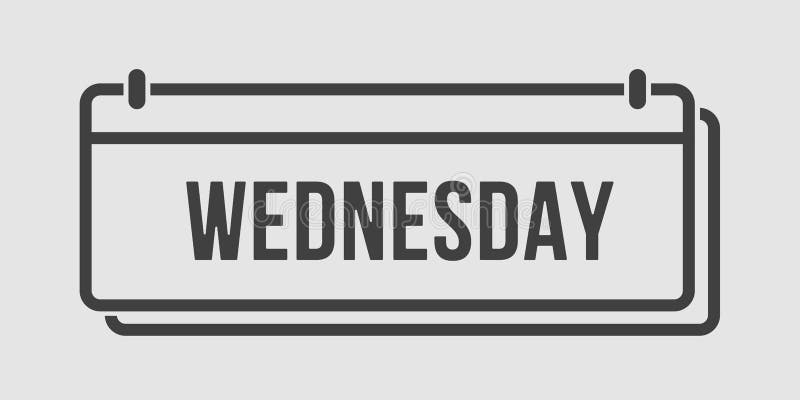 Vector Icon Page Calendar, Day of Week Wednesday Stock Vector ...