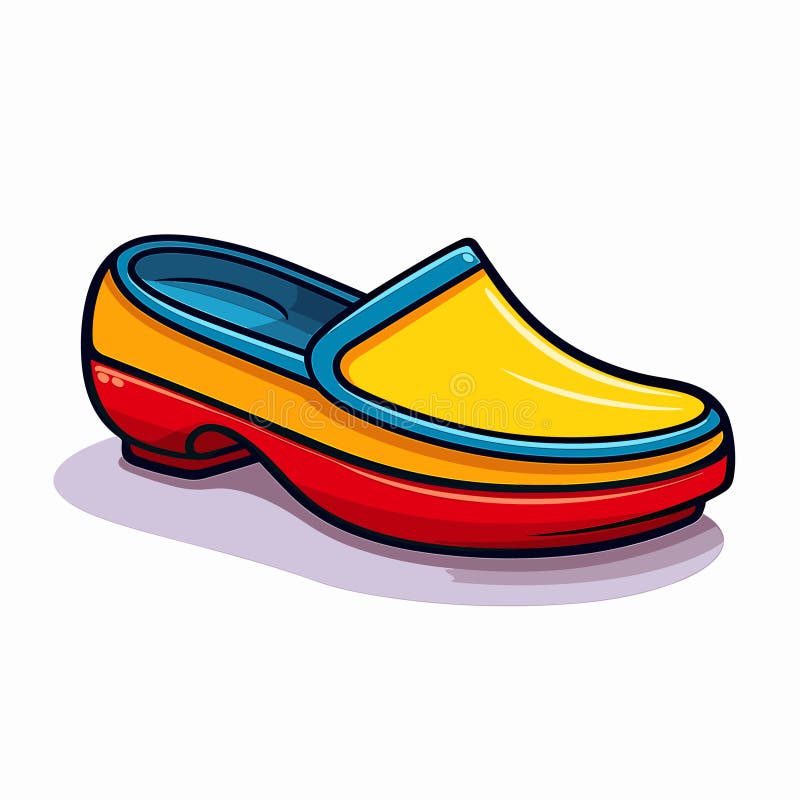 Vector Icon of a Pair of Colorful Clogs Stacked on Top of Each Other ...
