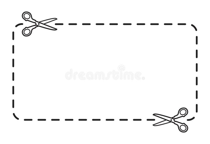 Vector Icon of Paper Cutting Scissors. Cut Here Symbol Stock ...