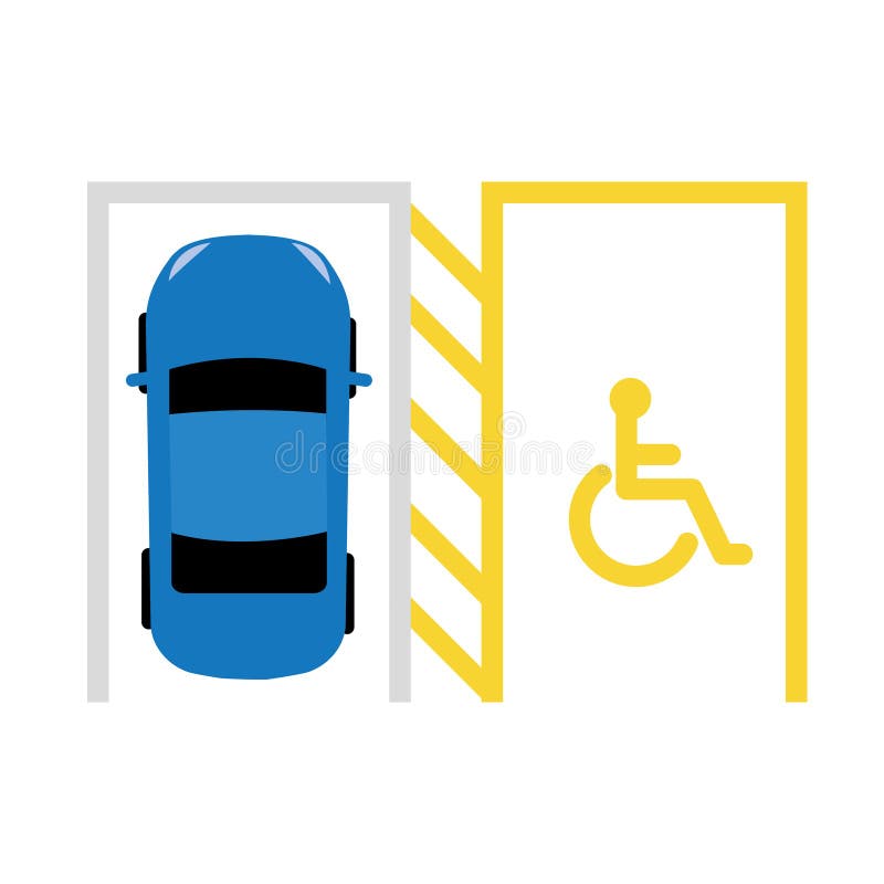 Vector Icon Parking Zone Isolated. Disabled Parking Stock Illustration ...