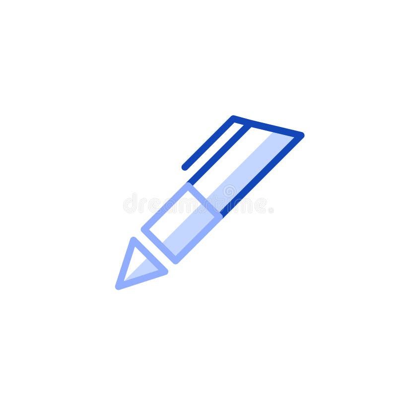 Vector Icon of a Pen with the Tip Pointing Downwards and the Click ...