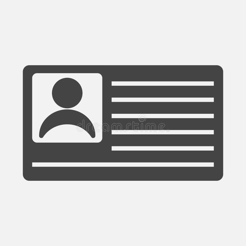Vector Icon of a Person Card, Customer Card. Vector Illustration Stock ...