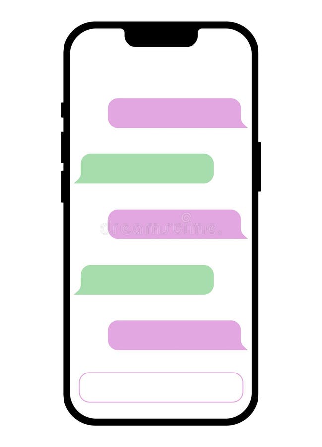 Vector Icon of Phone. Screen with Chat Stock Vector - Illustration of ...