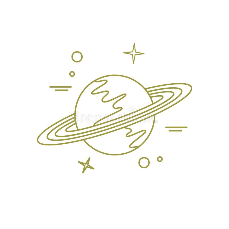 Vector Icon Planet Saturn with Rings. Astronomy Stock Vector ...