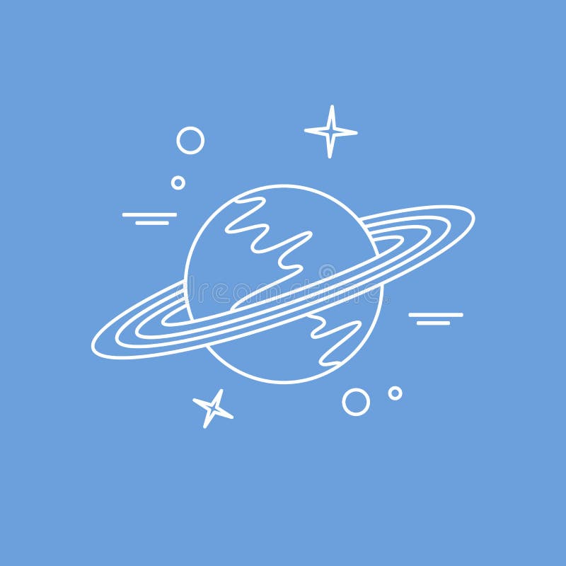 Vector Icon Planet Saturn with Rings. Astronomy Stock Vector ...