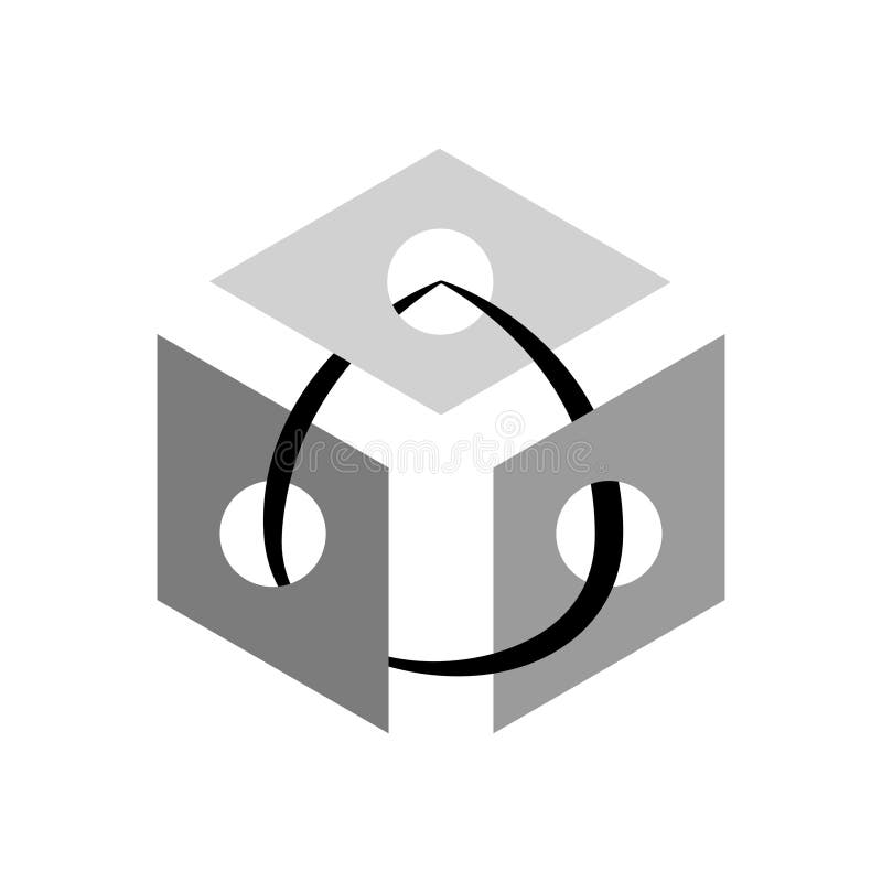 Vector Icon of Plates Connected by a Drop. Abstract Cube Icon. Vector ...