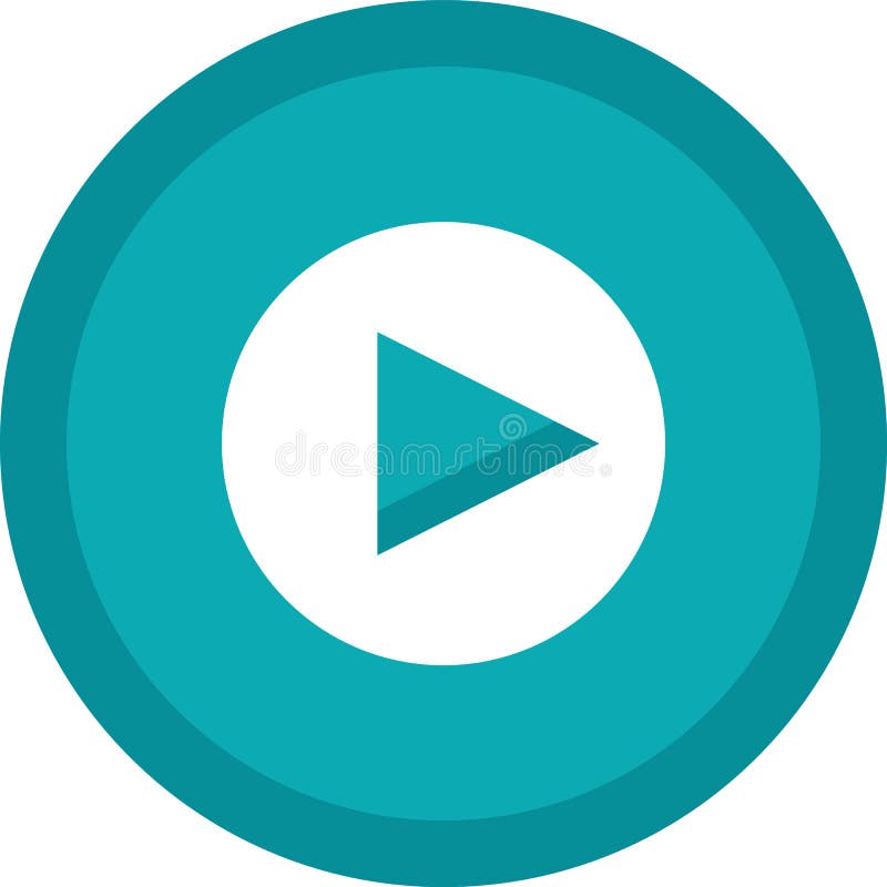 Vector Icon of a Play Button in Flat Style without Outline. Pixel Perfect. Player and Multimedia ...