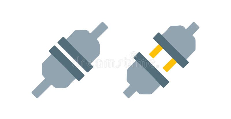 Vector Icon of Plugged and Unplugged. Concept of Connect and Disconnect ... Vector Icon of Plugged and Unplugged. Concept of Connect and Disconnect ...