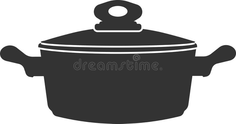 Vector Icon of a Pot with a Lid for Cooking. Stock Vector ...