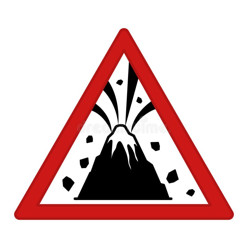 Red Sign Active Volcano Zone. Stock Vector - Illustration of active ...