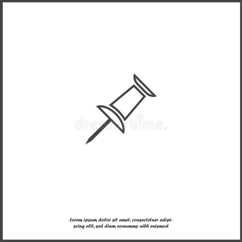 Vector Icon Push Pin. Pin Illustration White Isolated Background Stock ...
