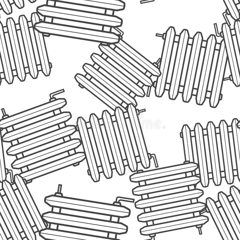 Vector Icon of Radiator, Battery for Room Heating Seamless Pattern on a ...
