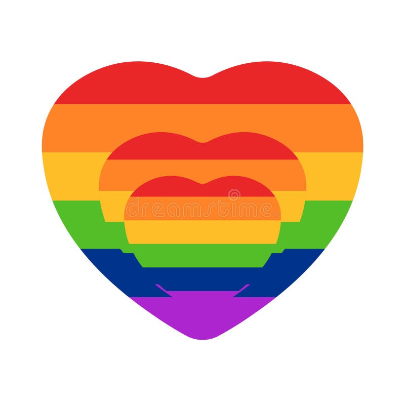 Vector Icon of Rainbow Heart, Lgbt Community Sign. Stock Vector ...
