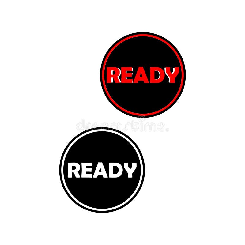 Vector Icon Ready Button Symbol Design Stock Vector - Illustration of ...