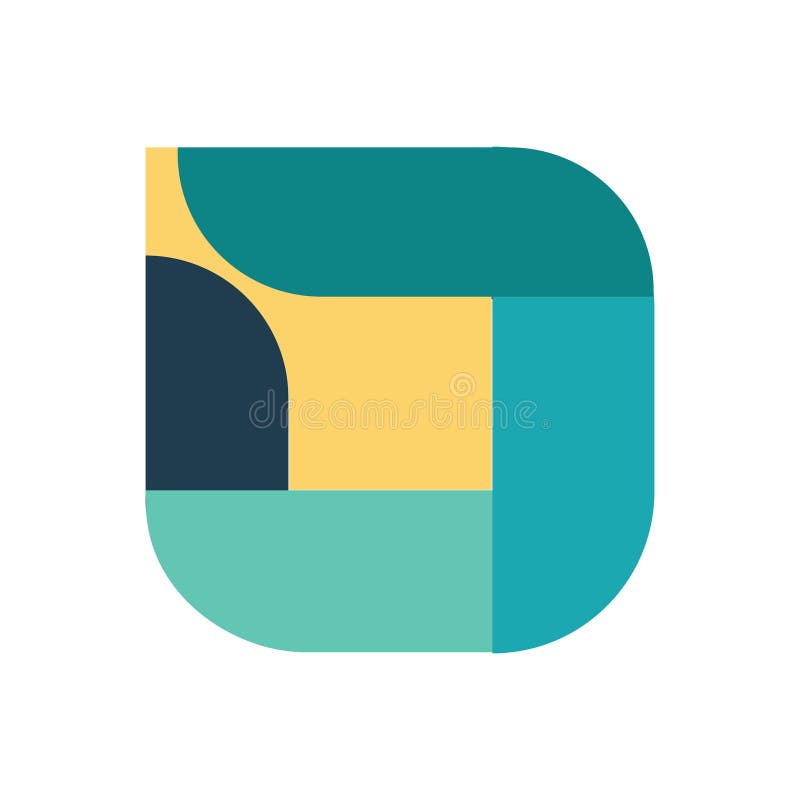 Vector Icon Rectangular Logo Abstract Blue Orange Green Stock Vector ...