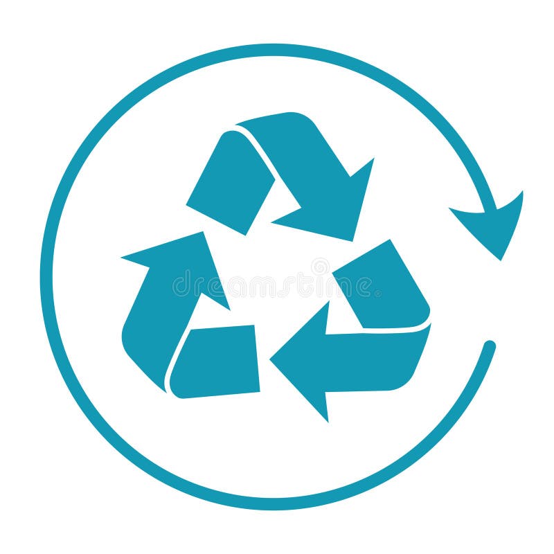 Recycling Symbol in Circle, Vector Icon Stock Illustration ...