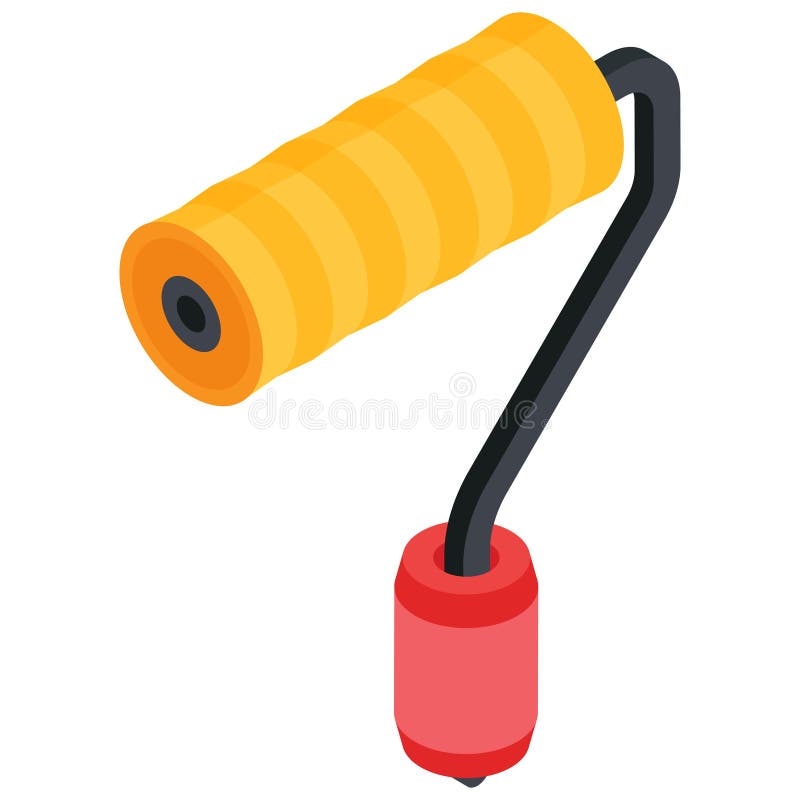 Isometric Paint Roller Icon Stock Image - Illustration of isometric ...