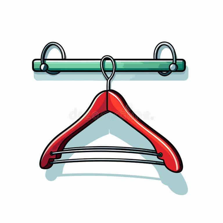 Vector Icon of a Red Hanger Hanging on a White Wall in a Minimalist ...