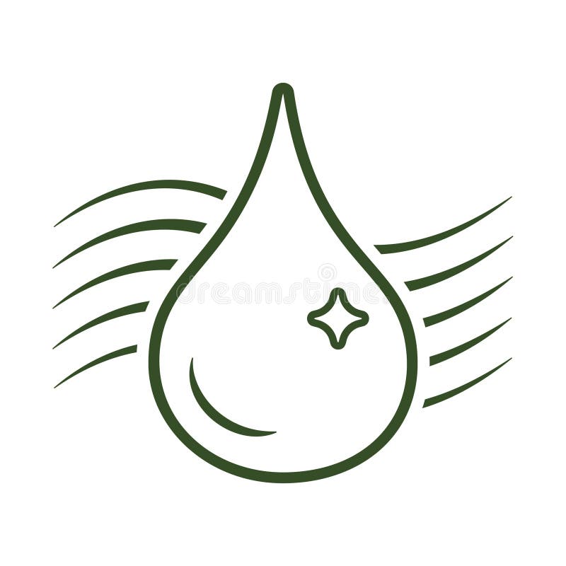 Vector Icon Representing Deep Hydration with a Hair Strand and Water ...