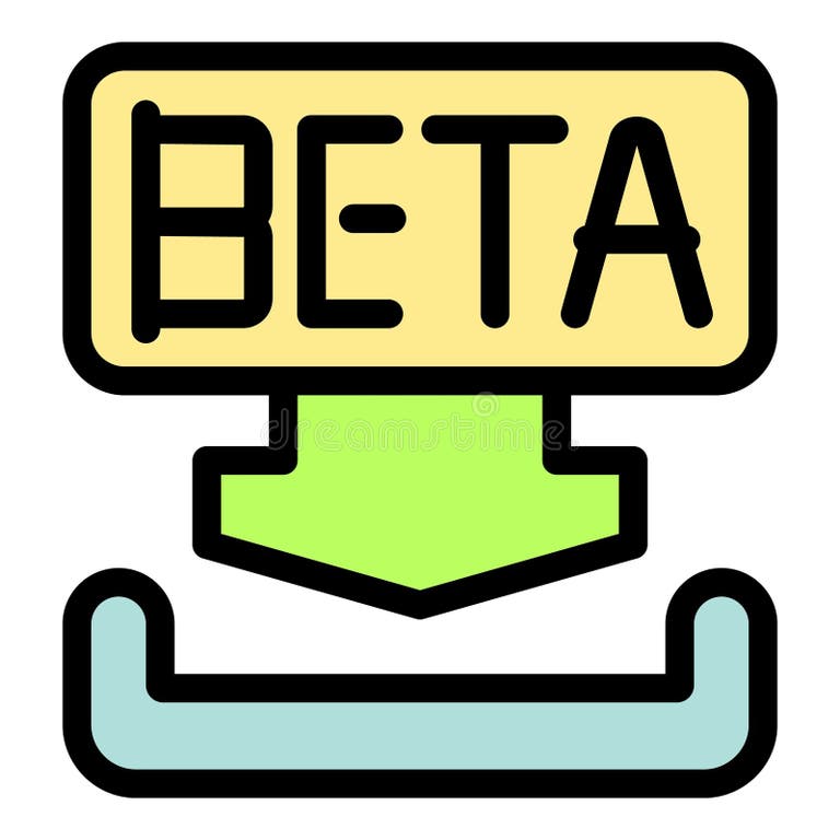 Beta Version Software Downloading with Arrow Icon Stock Vector ...