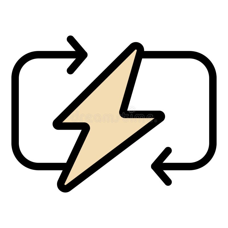 Renewable Energy Symbol with Lightning Bolt and Circular Arrows Stock ...